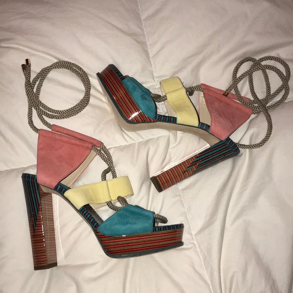 Jimmy Choo Halley Platform Sandals - Gem